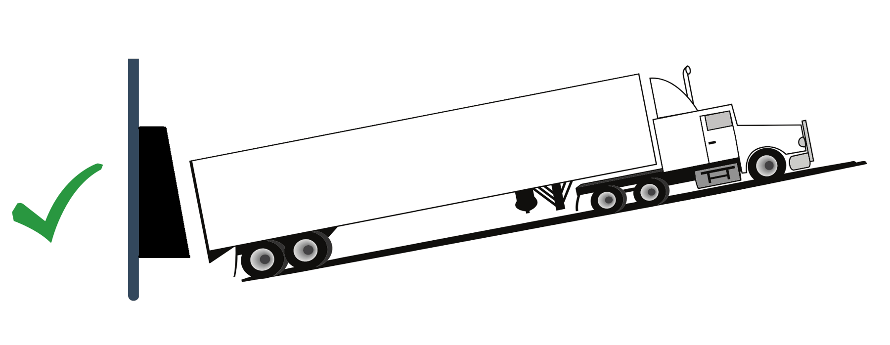 Extended Dock Levelers & Tapered Seals for Declining Driveways